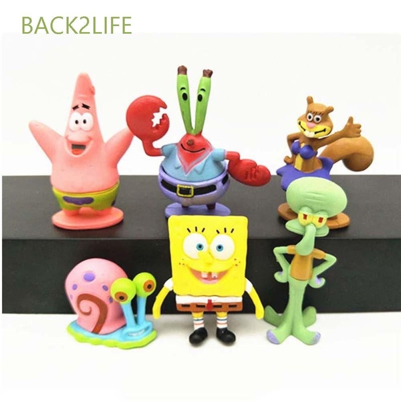 6 Unids Set Patrick Muñeca Figura De Acción Lindo Bob Esponja